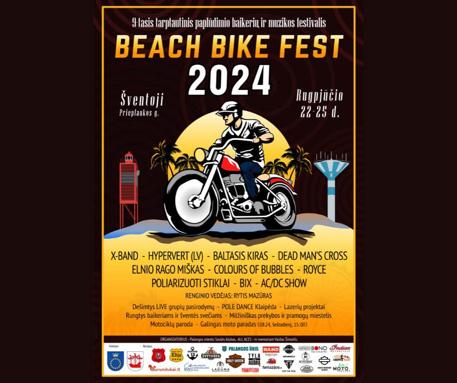 Šventojoje rugpjūčio 22-25 dienomis praūš "BEACH BIKE FEST‘‘ festivalis ...
